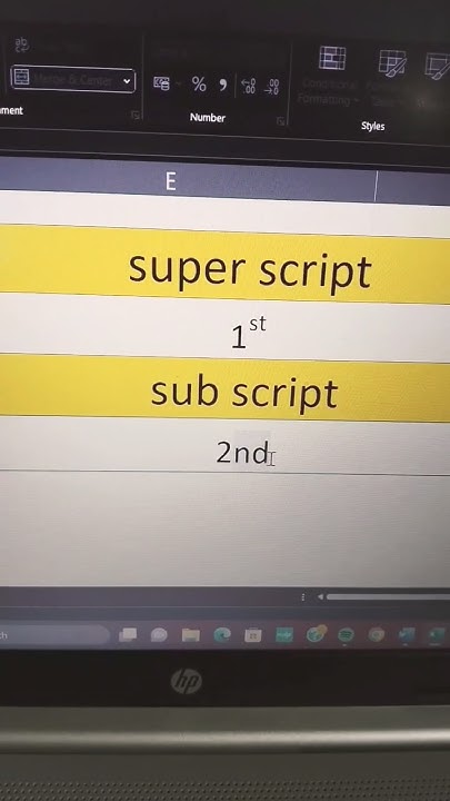 Ms Excel super script/sub script New trick #computer #short #viral ...