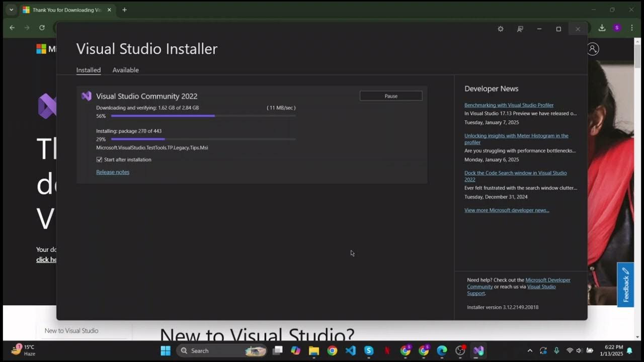 Visual Studio 2022 Installation with C++ Setup - YouTube