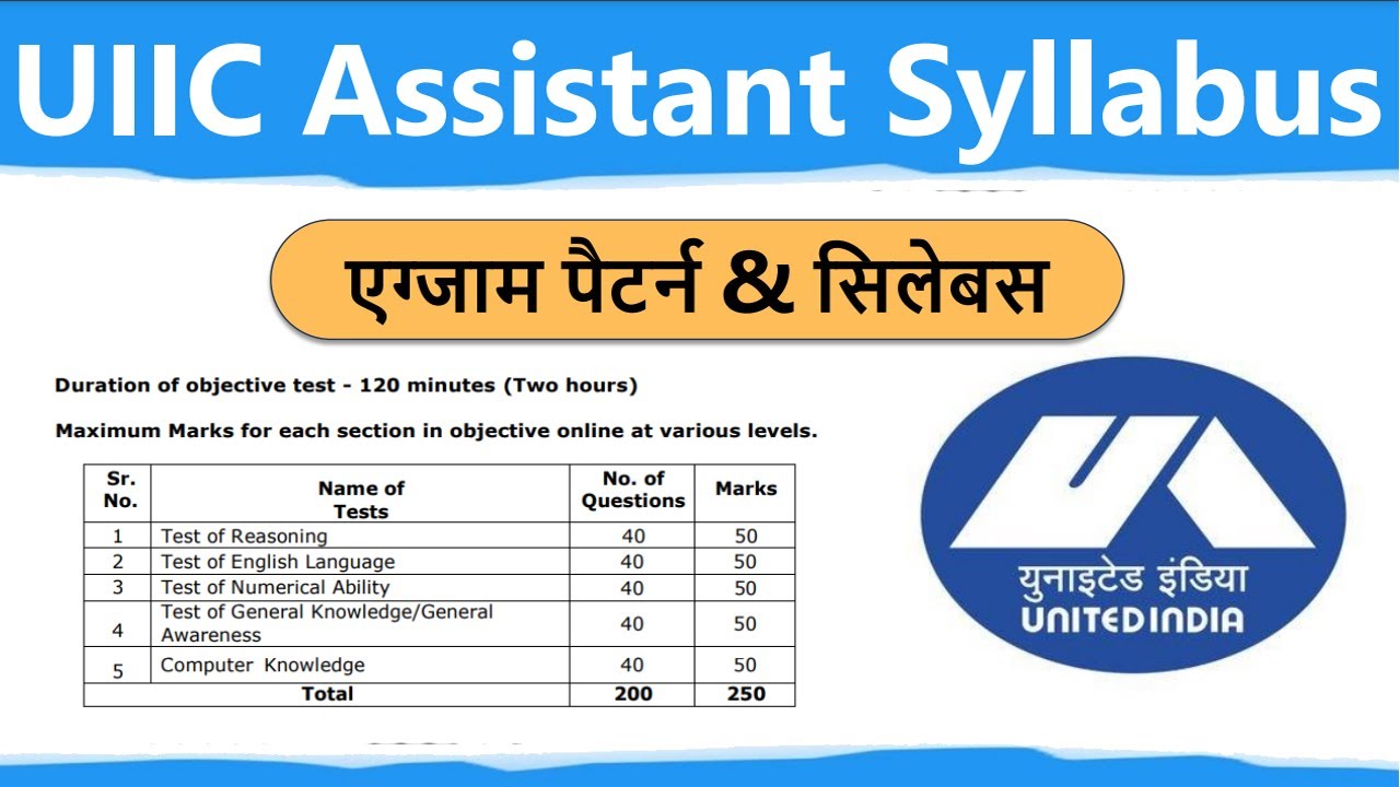 UIIC Assistant Syllabus 2023|UIIC Recruitment 2023 Syllabus|UIIC ...