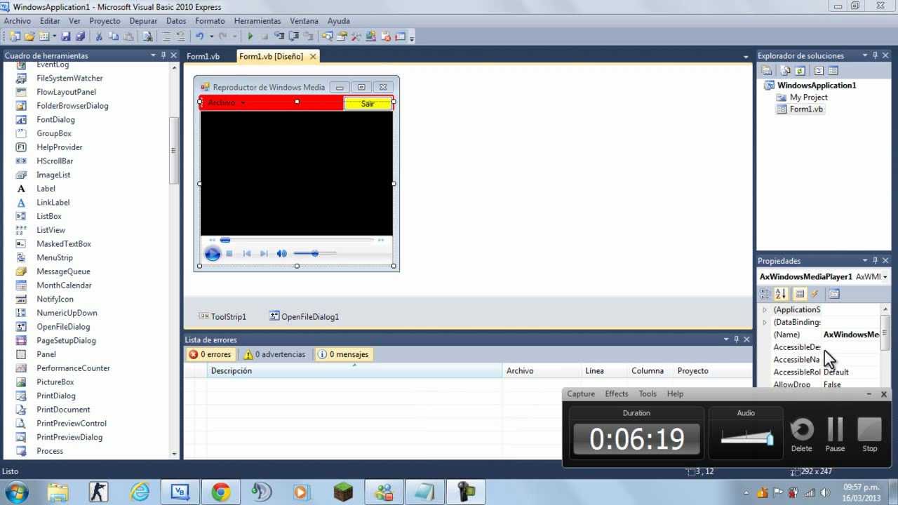 Como crear un Reproductor de Windows Media en Visual Basic 2010 (2) - YouTube
