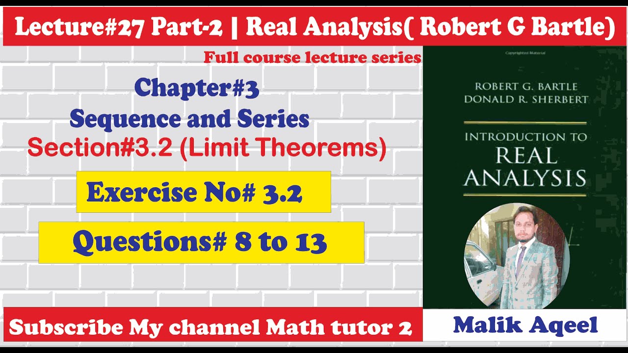 Introduction To Real Analysis Bartle Solutions Lec 27 Part 2 Ex 3 2 Introduction To Real Analysis Bartle Solutions Lec 27 Part 2 Ex 3 2