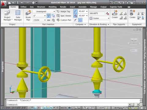 Routing Pipe with AutoCAD Plant 3D Part 3 - YouTube