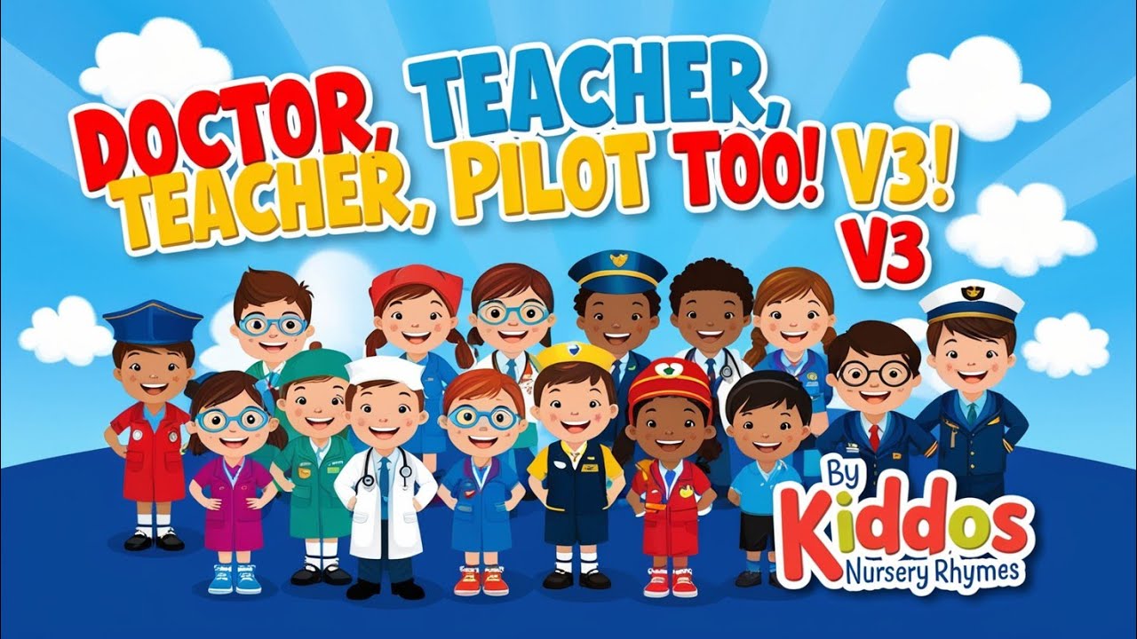 Doctor, Teacher, Pilot Too! V3 | Kids' Song with Lyrics | Tiny Tots Learning | 4K - YouTube