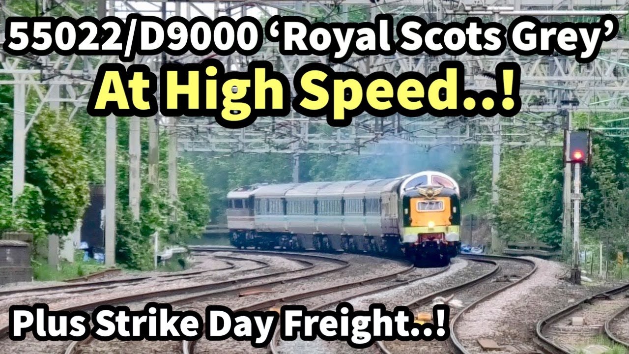 DELTIC AT SPEED.! 55022 'Royal Scots Grey' HAMMERS through Rugeley ...