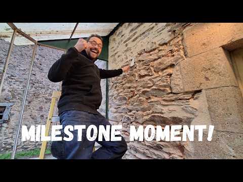 PART 1! Stone Pointing With Lime Mortar! Milestone moment! The Lean to project starts a new phase.