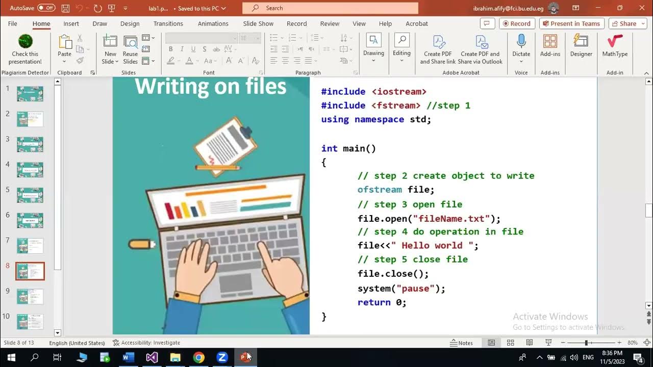 Section 1 (read and write on file with examples) - YouTube