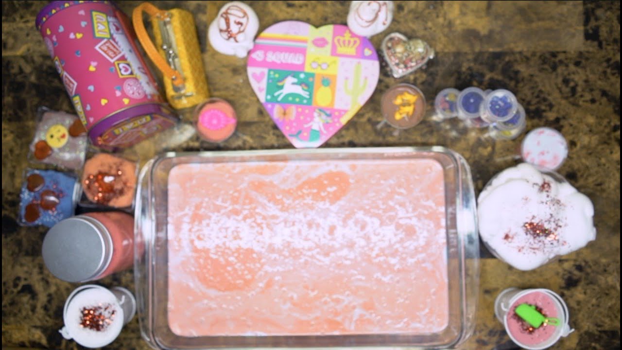 Slime Mixing (Mixing Clay, Glitter, and Random Things into Slime ...