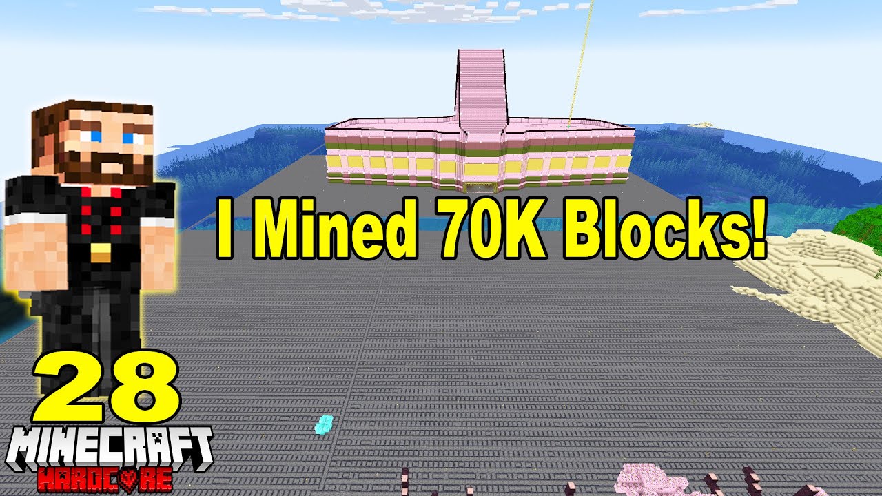 I Mined 70000 Blocks Straight For This Project In Hardcore Minecraft 1. ...