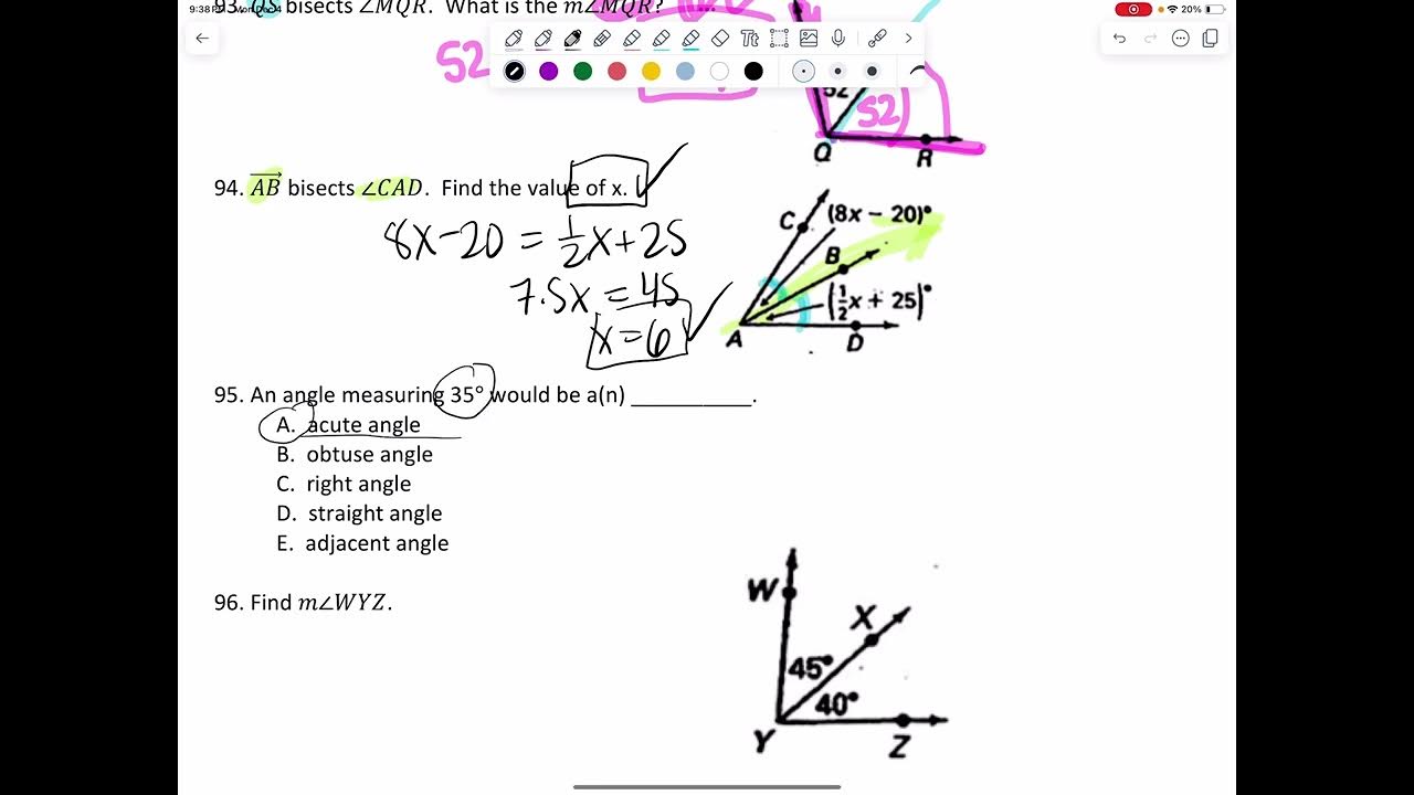 Video 8 #90 - #104 Geometry Semester 1 Exam Review - YouTube