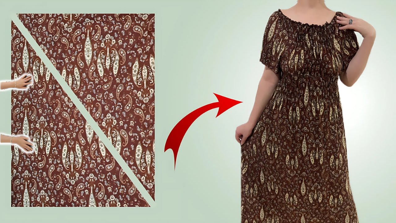 SUPER EASY! Cut & Sew in 5 Minutes | Quick DIY Dress for All Sizes ...
