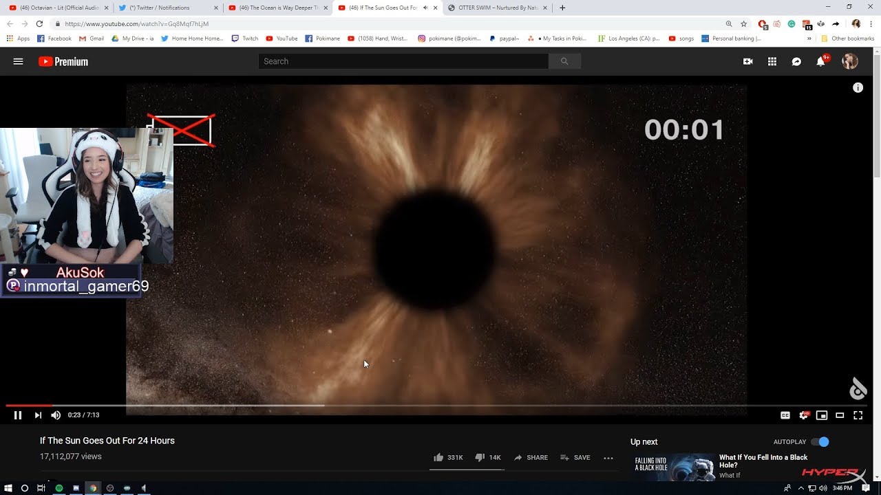 Pokimane Reacts to If The Sun Goes Out For 24 Hours - YouTube