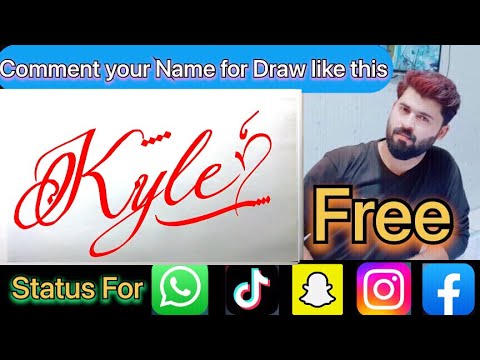Kyle Name Signature Calligraphy Status | How to Cursive write with cut ...