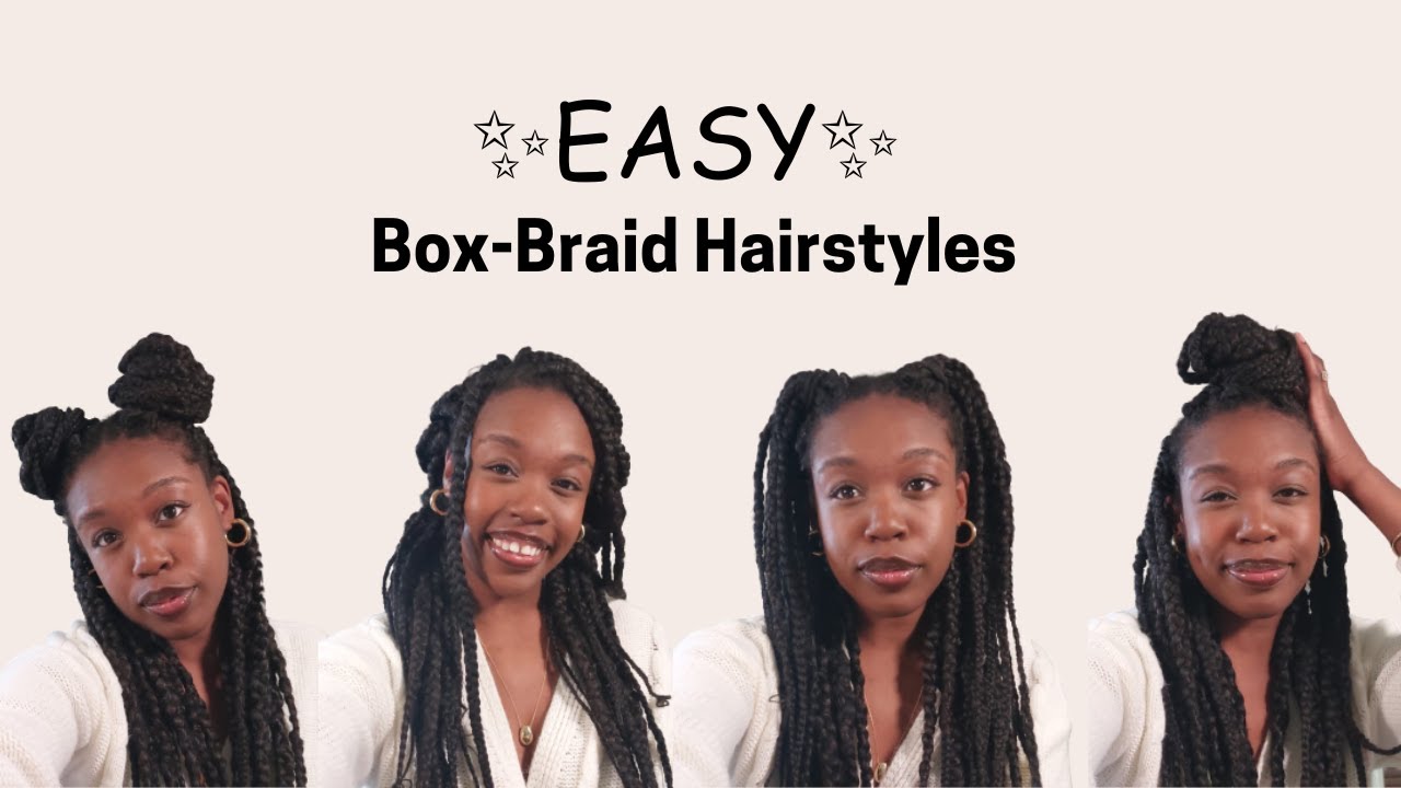 EASY Box-Braids Hairstyles for Natural Hair - YouTube