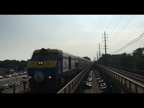LIRR - Long Island Railroad's Cannonball Speeds Through Bellmore - YouTube