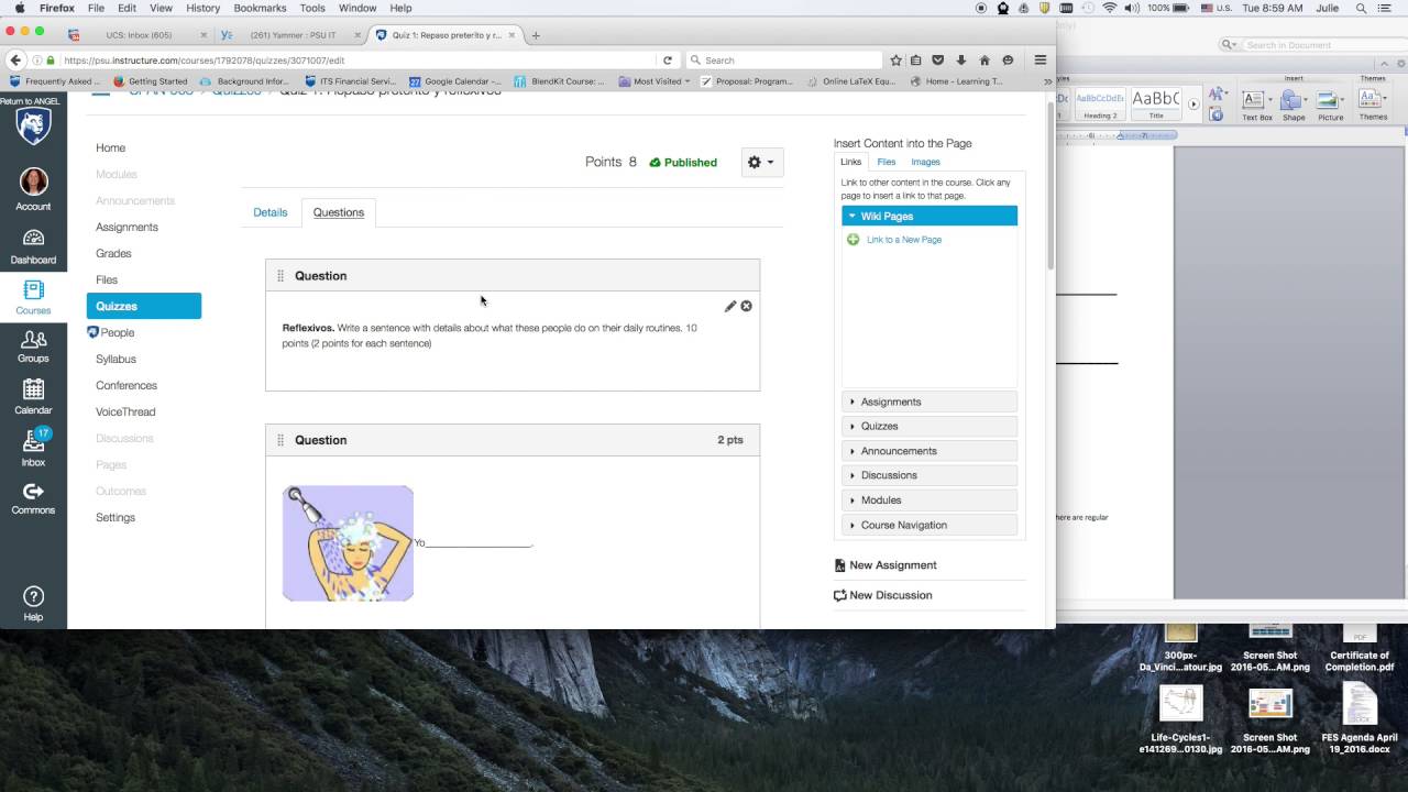 Uploading images to Canvas and adding to quiz questions. - YouTube