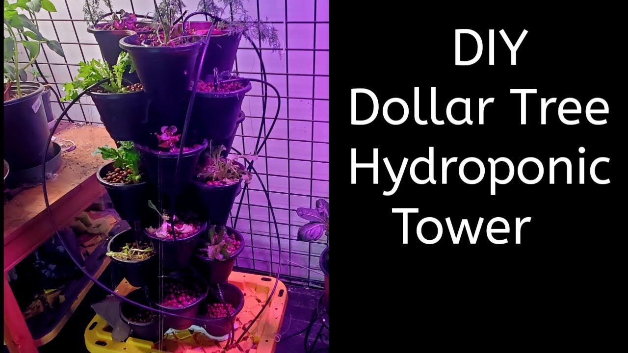 DIY Dollar Tree Hydroponics Tower Build - YouTube