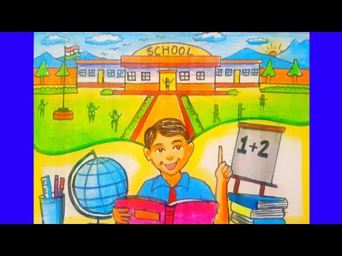 my dream school Drawing / ମୋ ସ୍ୱପ୍ନର ବିଦ୍ୟାଳୟ ଡ୍ରଇଂ / ସୁରଭି 2022 / mo ...