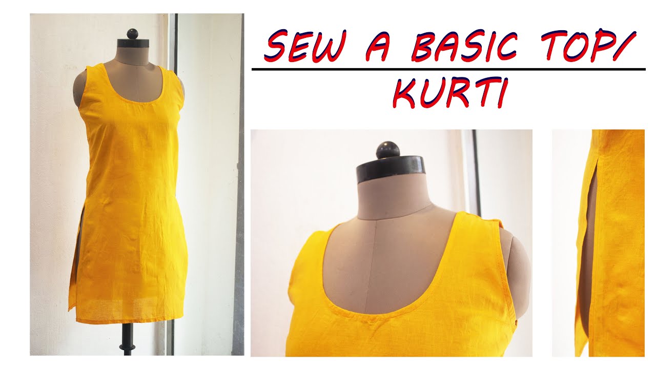 Basic Simple Top / Kurti /Inner Sewing Tutorial | Easy to stitch ...