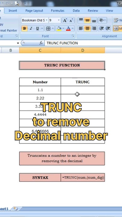 To remove Decimal Number in excel #shorts #truncate - YouTube