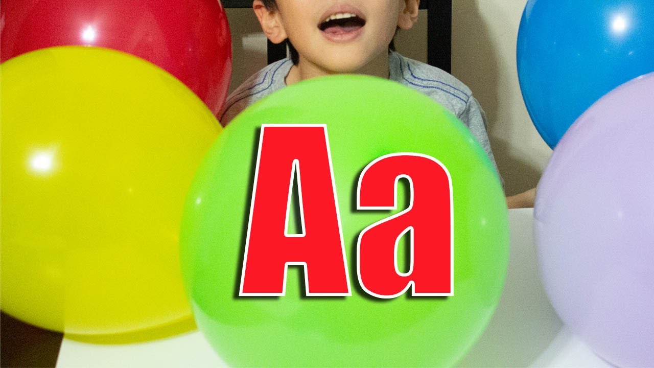 ABC SONG Learning ABC Phonics and learn colors with balloons popping ...