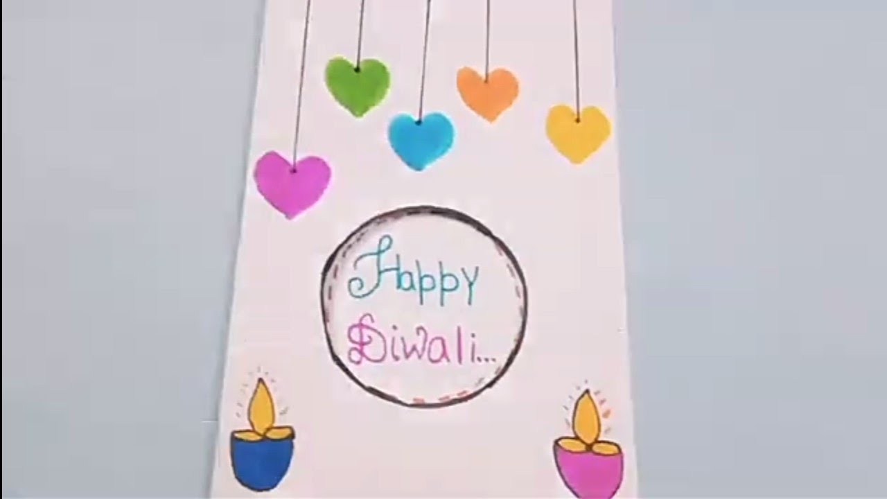 🤩Diwali card 🤩How to make easy diwali greeting card - YouTube