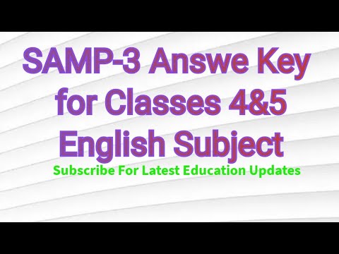 SAMP-3 Answer key for 4th class and 5th class English - YouTube