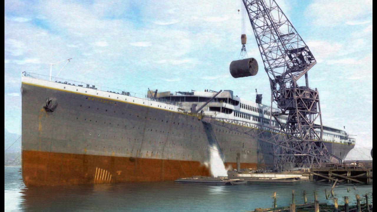 RMS Britannic fitting out at H&W dock - YouTube