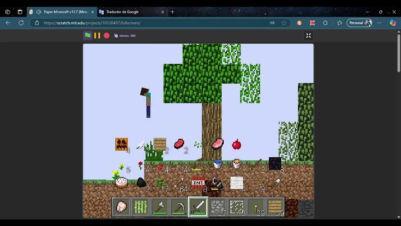 Jugando Paper Minecraft v11 7 Minecraft 2D en Scratch - YouTube