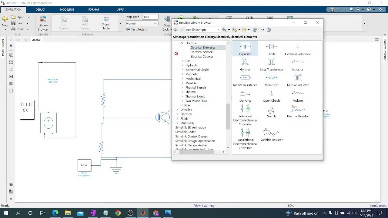 Common emitter circuit simulation in MATLAB Simulink(Phase Shift and Gain) - YouTube