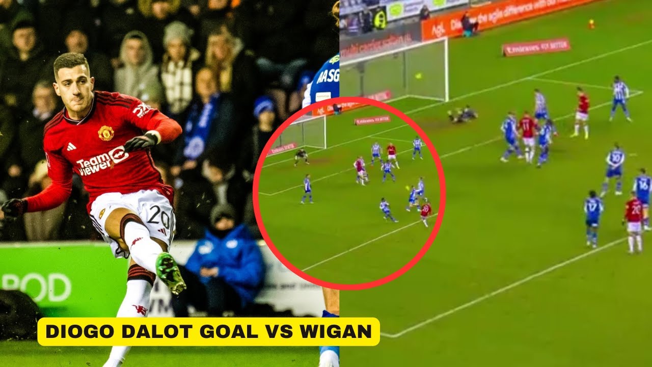 Diogo Dalot Goal vs Wigan Athletic, Screamer Goal From Dalot For ...