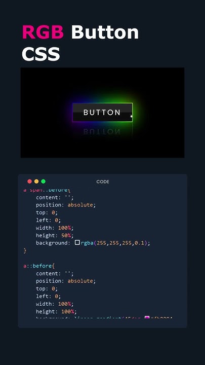 RGB Button CSS Only! 👻 #shorts #css #html #programming #coding - YouTube