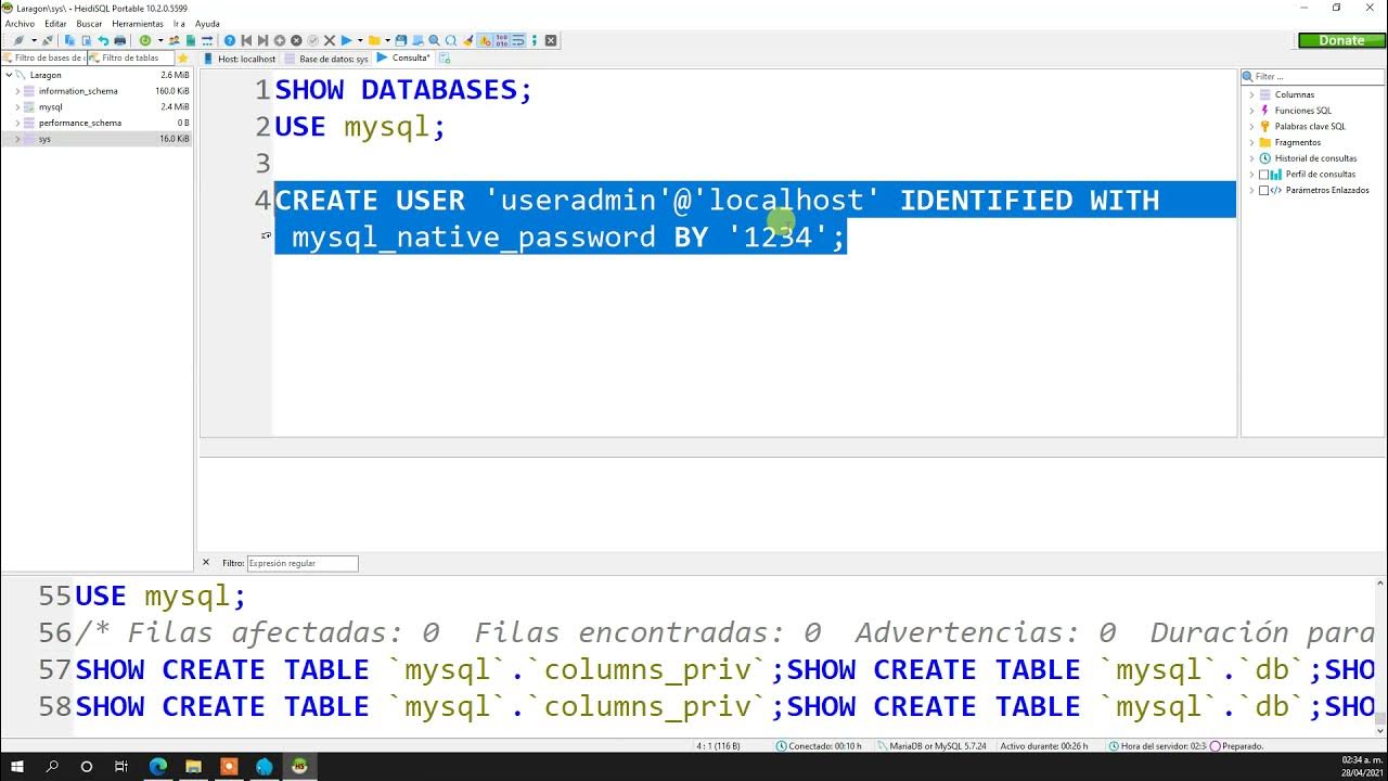 HeidiSQL Gestor de Base de Datos - YouTube
