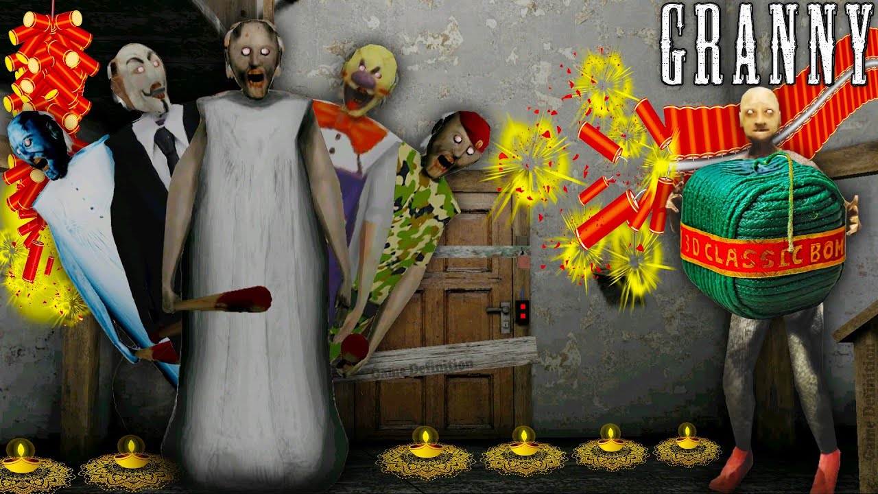 Granny Diwali Celebration | Game Definition in Hindi New Update Chapter 1 Funny Grandpa Door ...