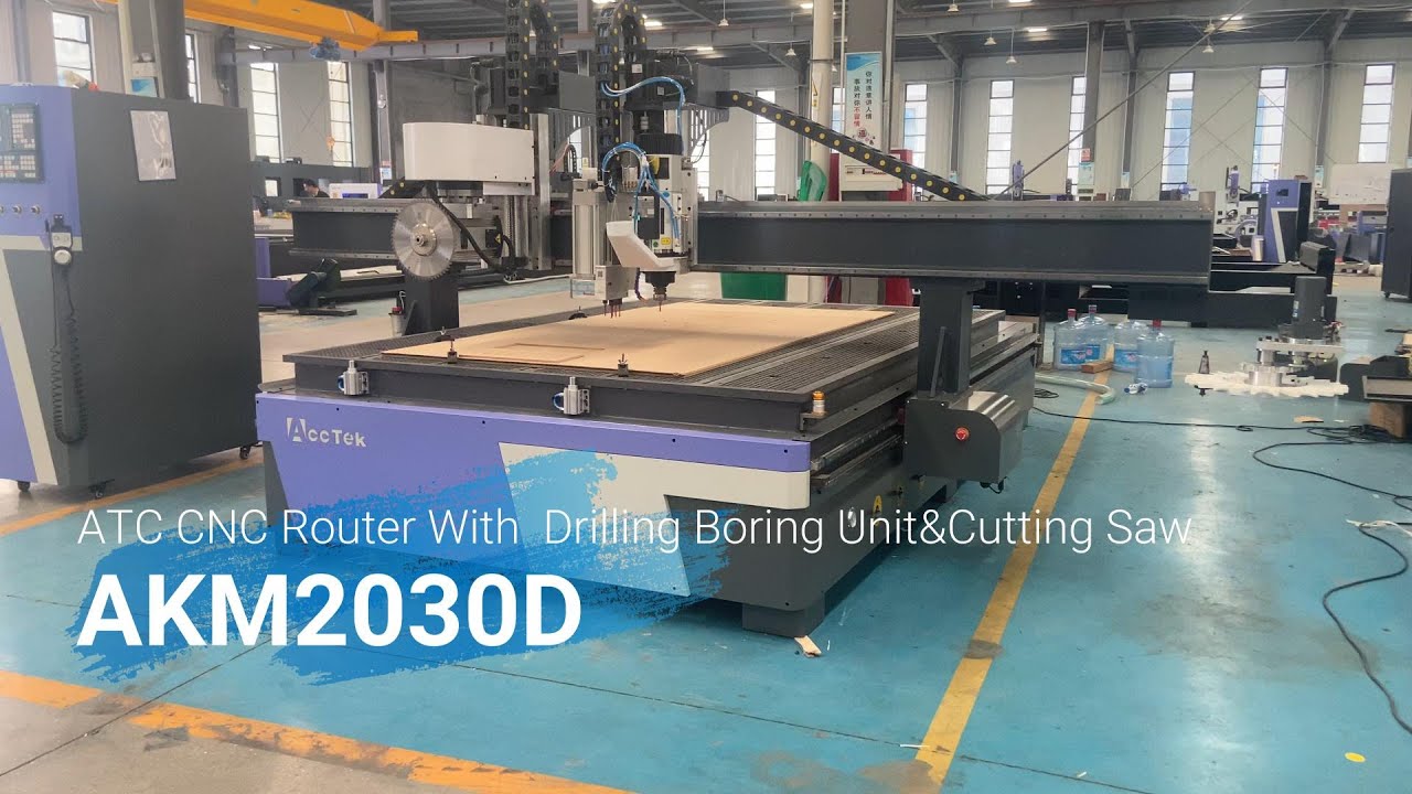 AKM203D with 9.0KW Air cooling spindle & 360° Cutting Saw & 5 Vertical ...