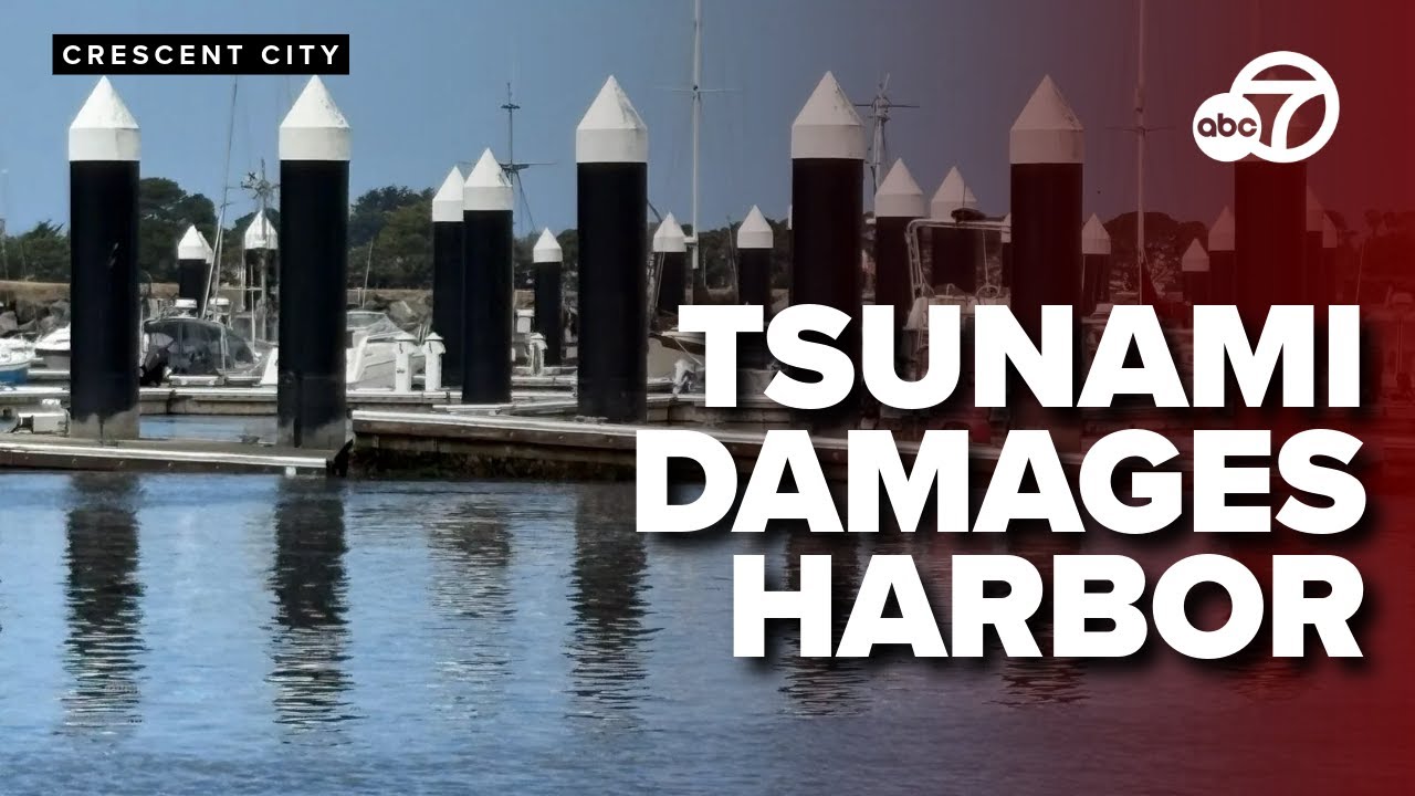 Earthquake triggers tsunami, damages Crescent City Harbor - YouTube