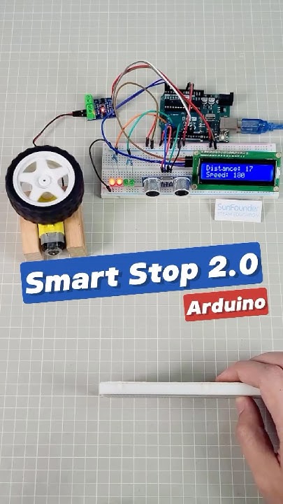 Smart Stop 2.0🚗 Now with LED Alerts & LCD Display!#arduino #ultrasonic ...