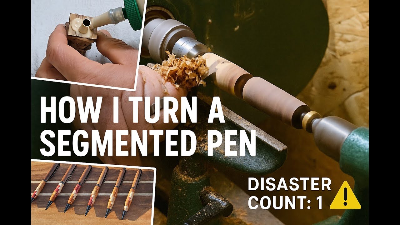 Making a Segmented Pen. Full woodturning process. - YouTube