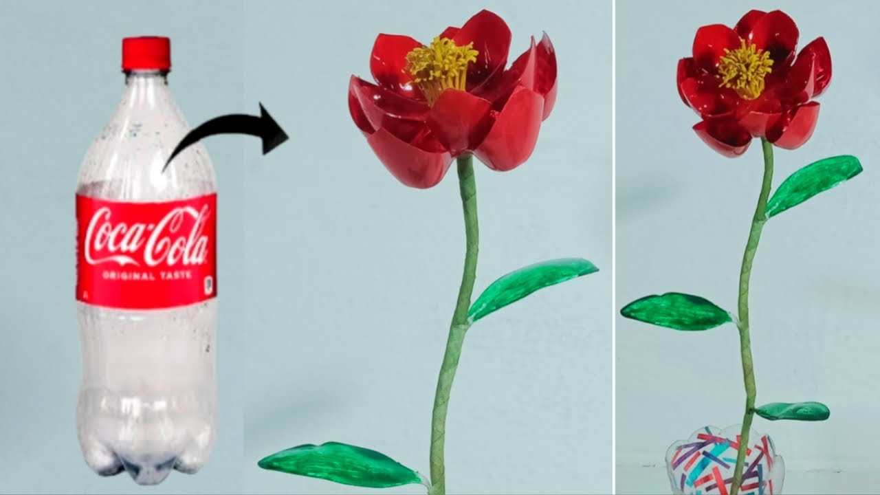 Recycle plastic bottle into beautiful flower | Plastic bottle crafts ...