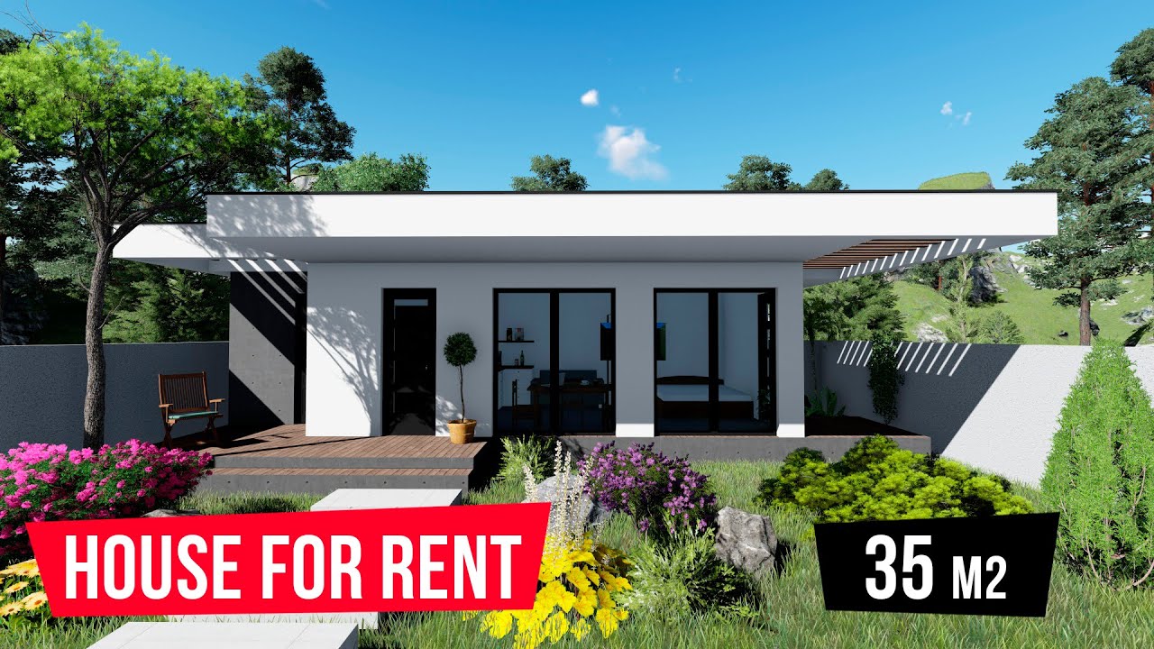 Tiny house for rent 35 square meters on a small plot of land - YouTube