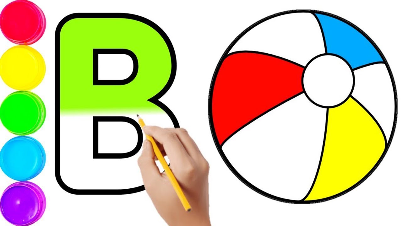 ''B'' is for Ball || Learn How to Draw a Ball Easy Step by Step For ...