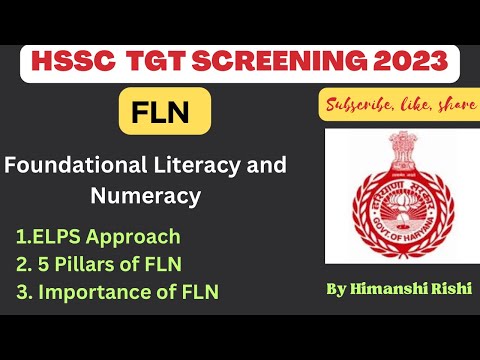 Foundational Literacy and Numeracy l FLN l NEP 2020 l HSSC TGT Screeningl HSSC 2021 l hssc 2023 l