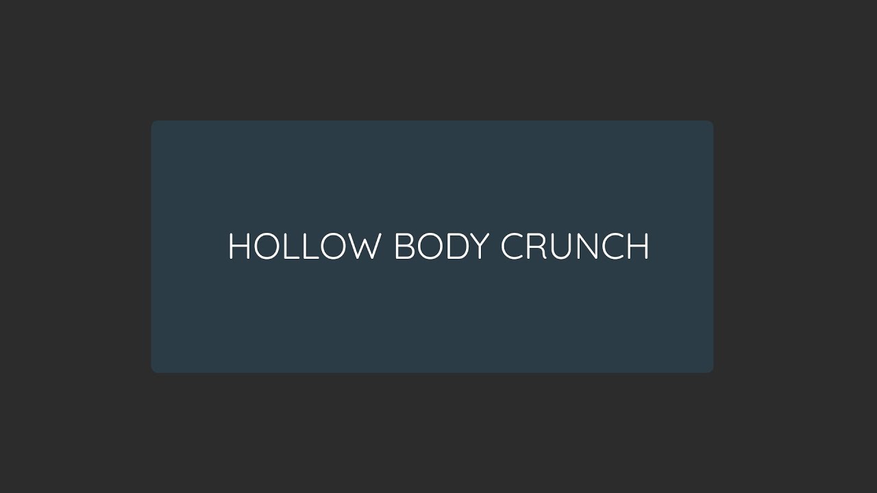 Séance de renforcement musculaire : Dos - Hollow body crunch - YouTube