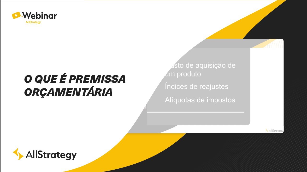 O que é premissa orçamentária - YouTube