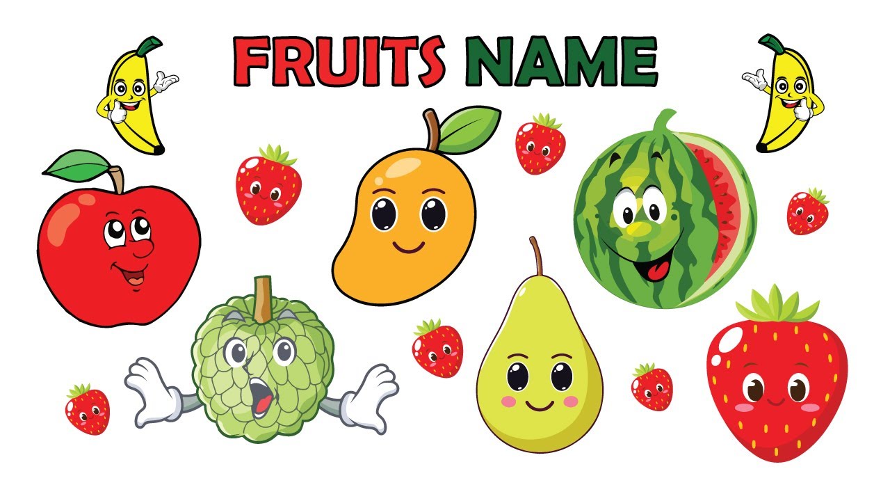 Fruits Name | Fruits Name in English | 20 fruits name | Learn Fruit for ...
