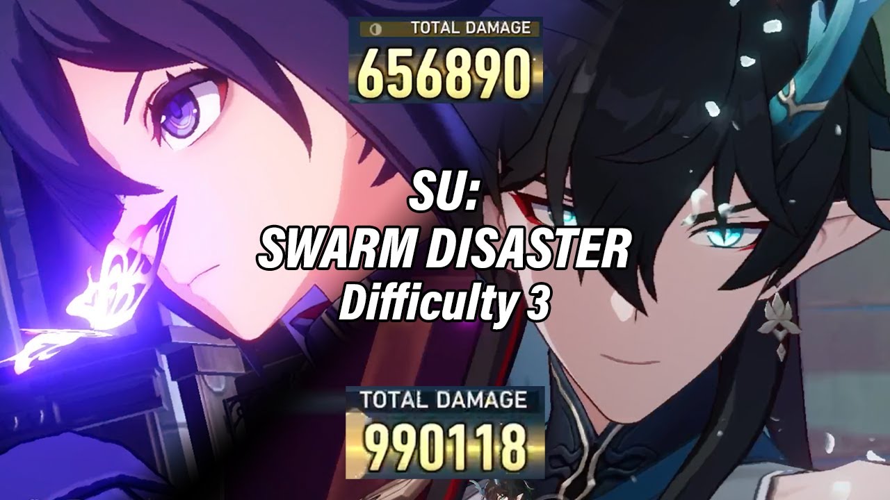 (HSR SU Swarm Disaster) Dan Heng IL hitting 990k and Seele hitting 656k ...