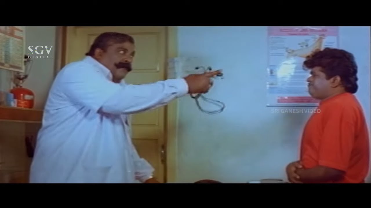 Tennis Krishna Comes to Consult Doctor Doddanna | Hospital Comedy Scene ...