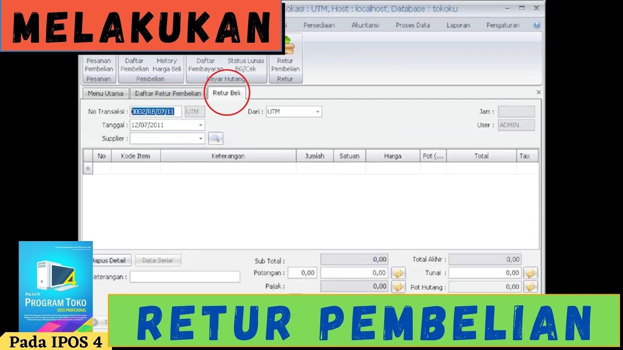 08 Melakukan Retur Pembelian pada IPOS 4 - PROGRAM IPOS 4 - YouTube