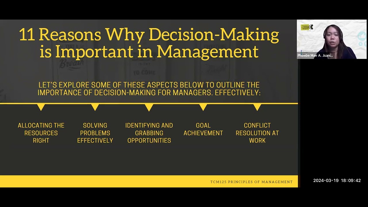 11 Reasons Why Decision-Making is Important In Management - YouTube