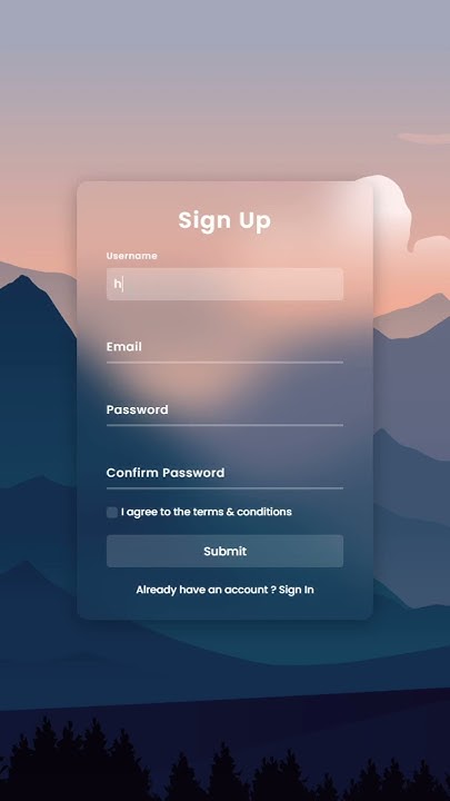 Glassmorphism Sign Up Form Using HTML & CSS - YouTube
