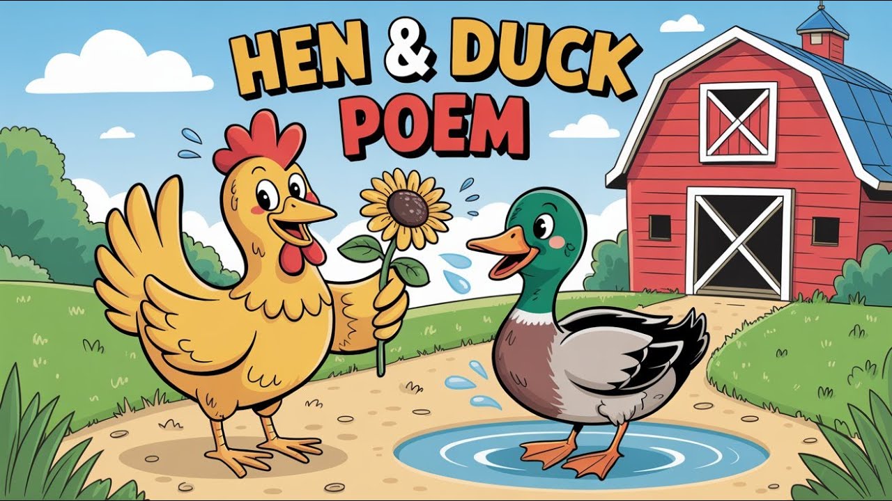 Kids poem hen and duck @Ayzafairy animation video kids enjoy.. - YouTube